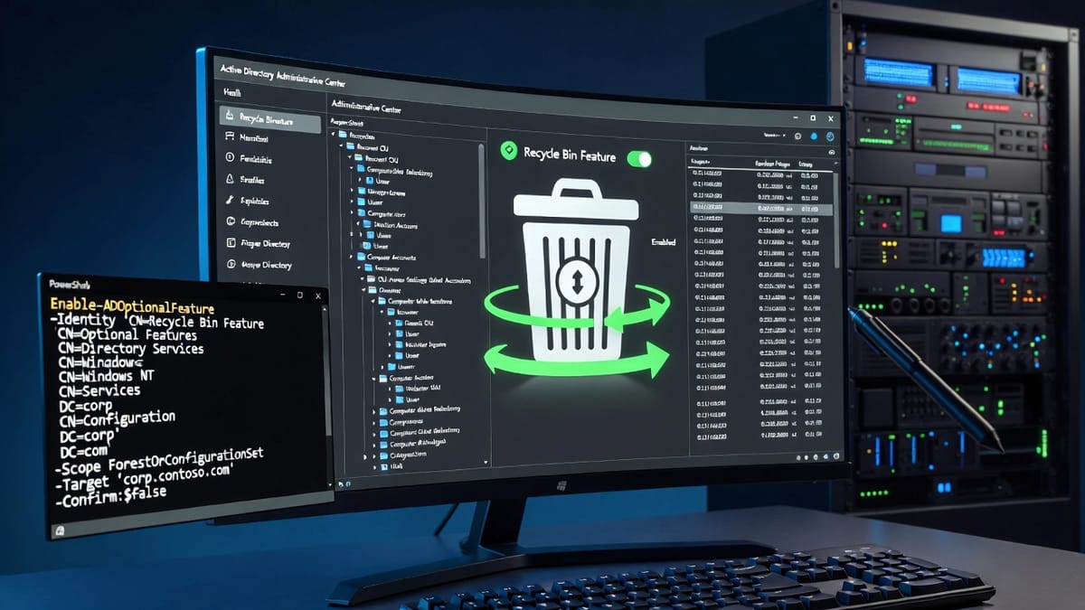 How to Enable Active Directory Recycle Bin Feature